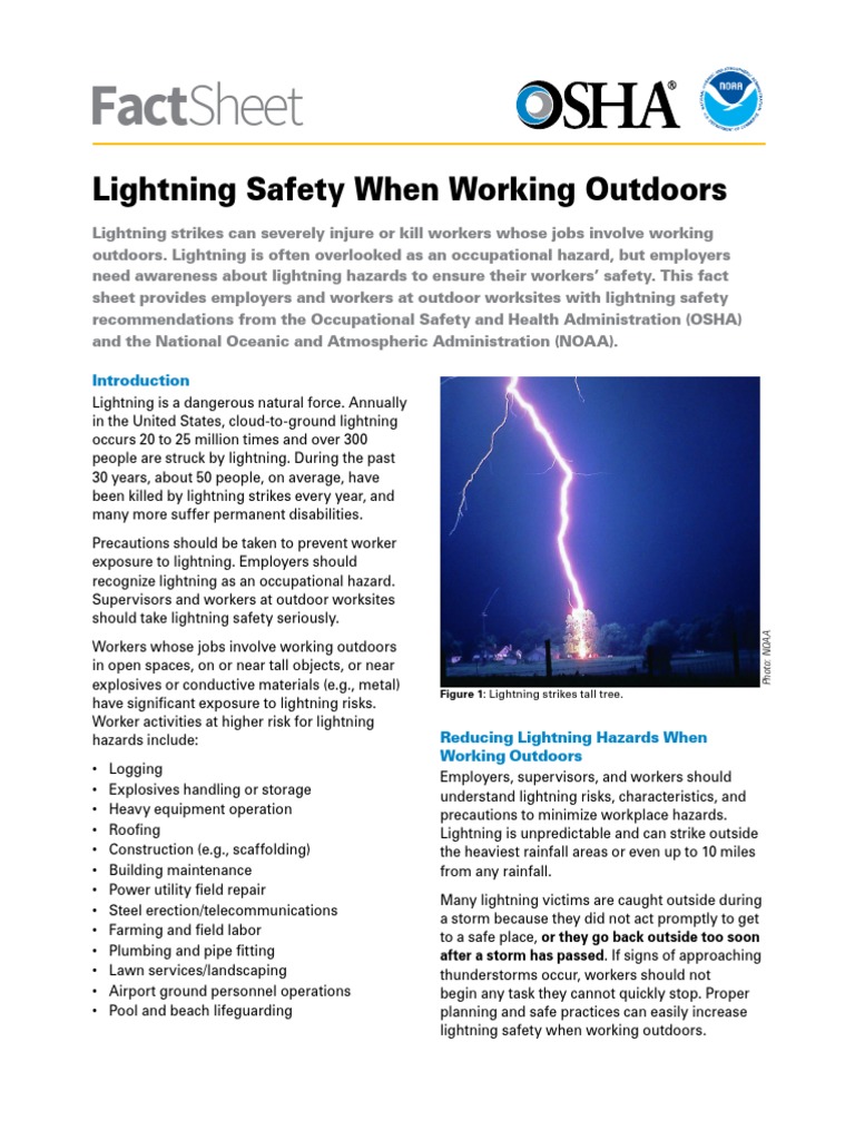 Factsheet: Lightning Safety When Working Outdoors | Download Free PDF ...