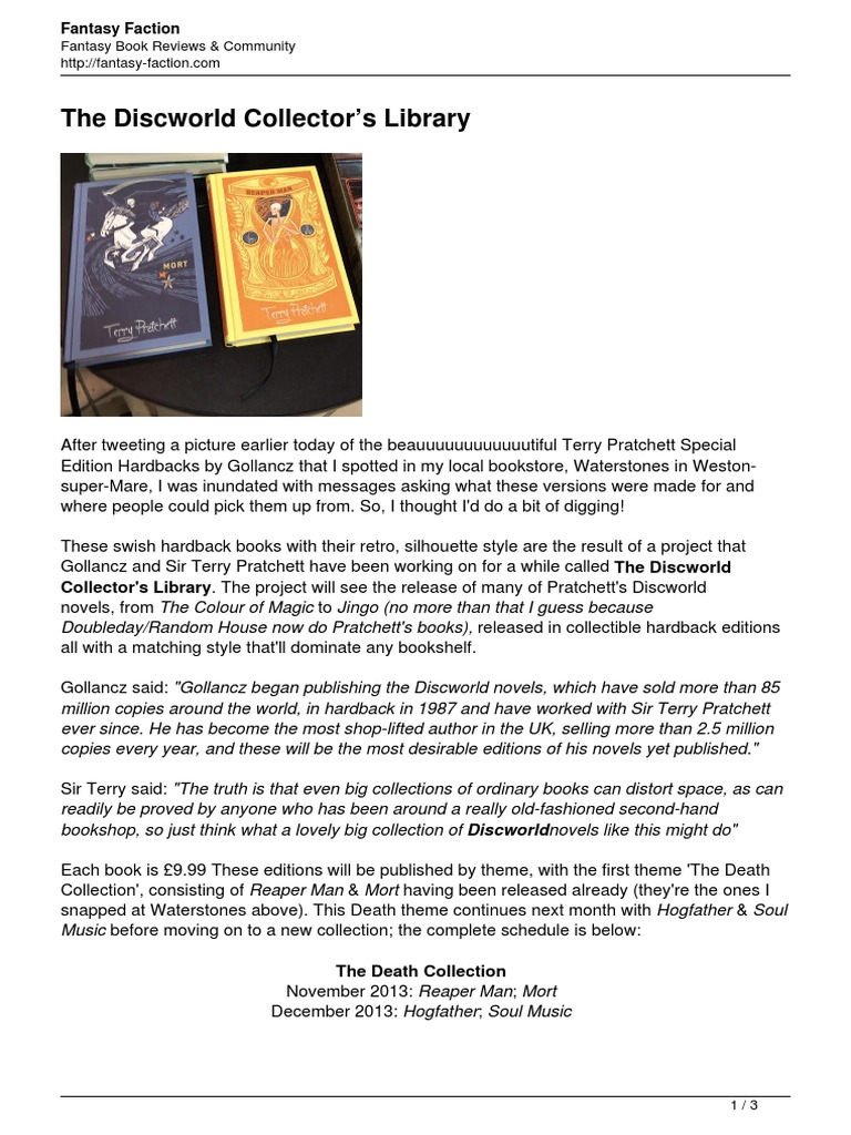 The Discworld Collector's Library: Fantasy Faction | PDF | Terry ...