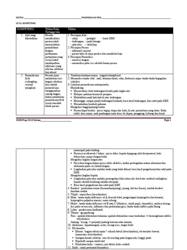 Contoh Matrikulasi OSCE Prep PEMERIKSAAN FISIK - Malnutrisi Energi ...