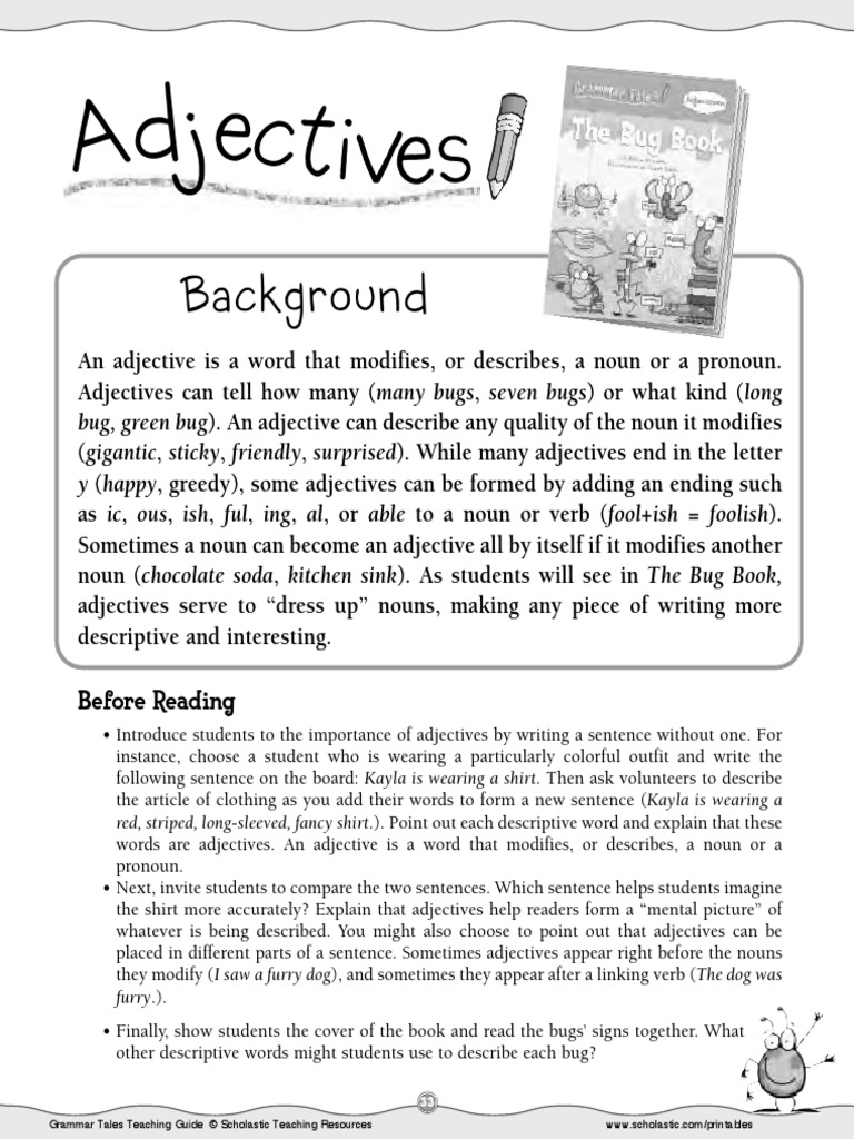 Mini Book Adjectives | PDF | Adjective | Noun