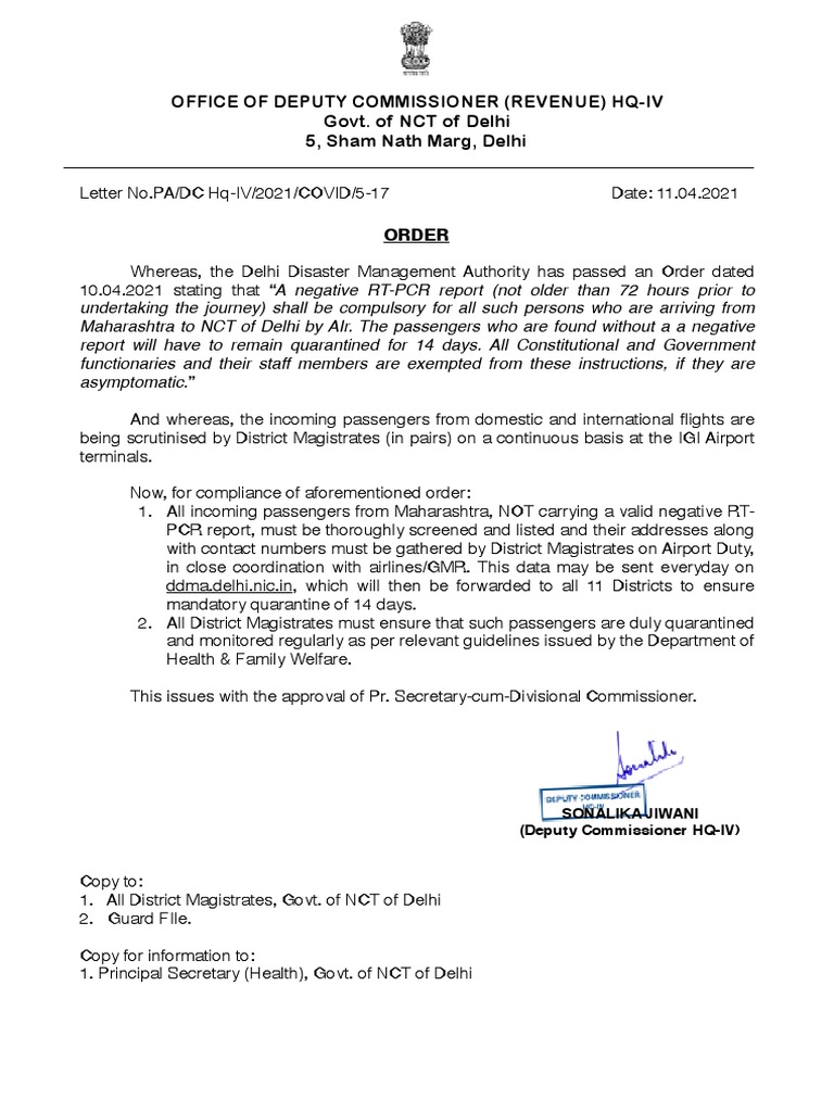 Office of Deputy Commissioner (Revenue) Hq-Iv Govt. of NCT of Delhi 5 ...