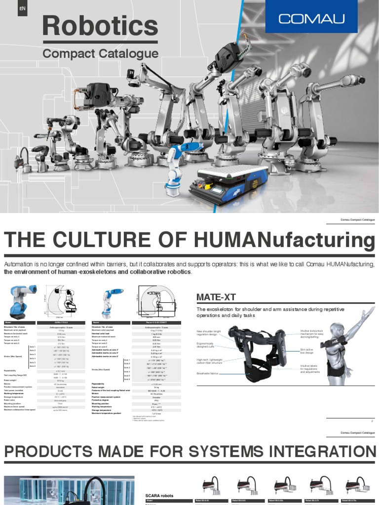 Comau Compact Catalogue Robotics | PDF | Mechanical Engineering ...