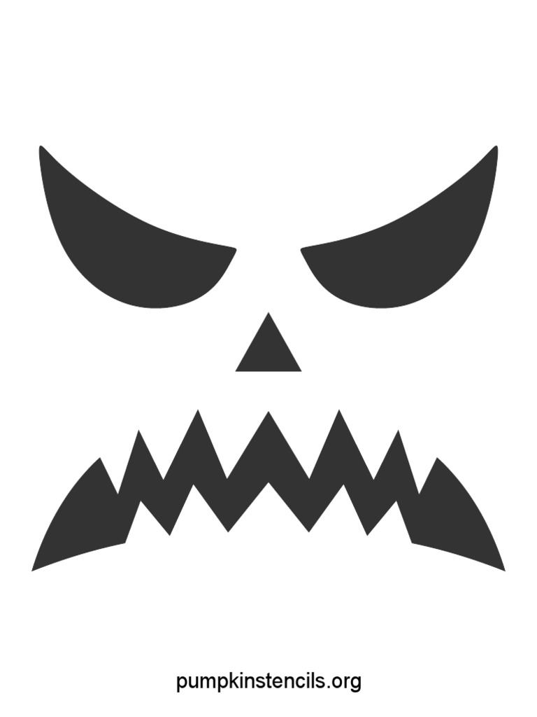 Angry Pumpkin Stencil | PDF