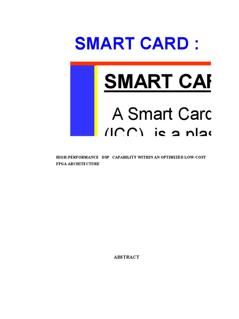 Smart Card:: Smart Cards-What Are They? | PDF | Field Programmable Gate ...