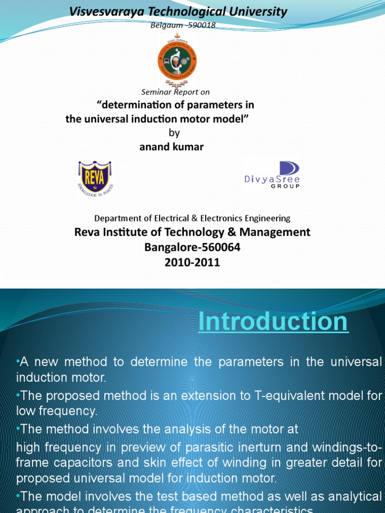 "Determination of Parameters in The Universal Induction Motor Model" Anand Kumar | PDF ...