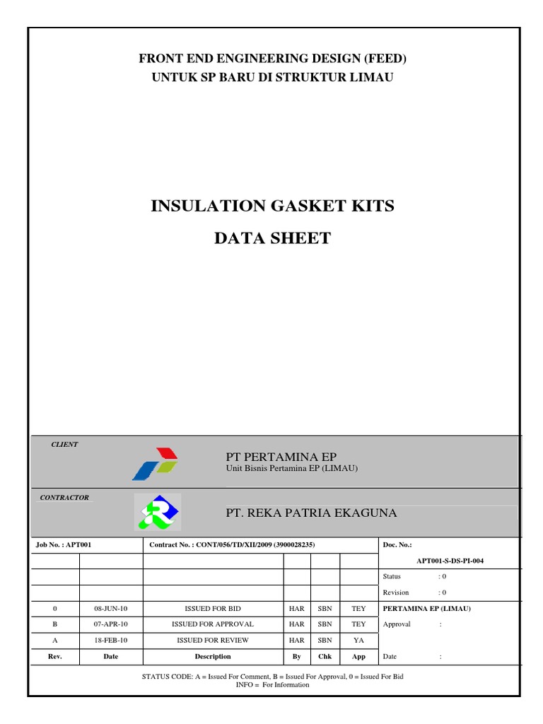 APT001-S-DS-PI-004 Insulation - Gasket - Data - Sheet - Rev0+ | PDF ...