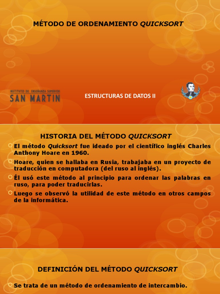 Método de Ordenamiento Quicksort 2021 - 1 | PDF | Estructura de datos ... Método de Ordenamiento Quicksort 2021 - 1 | PDF | Estructura de datos ...