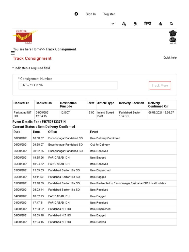 Track Consignment: Sign in Register | PDF | Information Technology ...