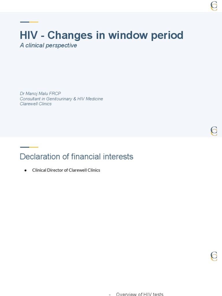 Change in HIV Window Period A Clinical Perspective | Download Free PDF ...
