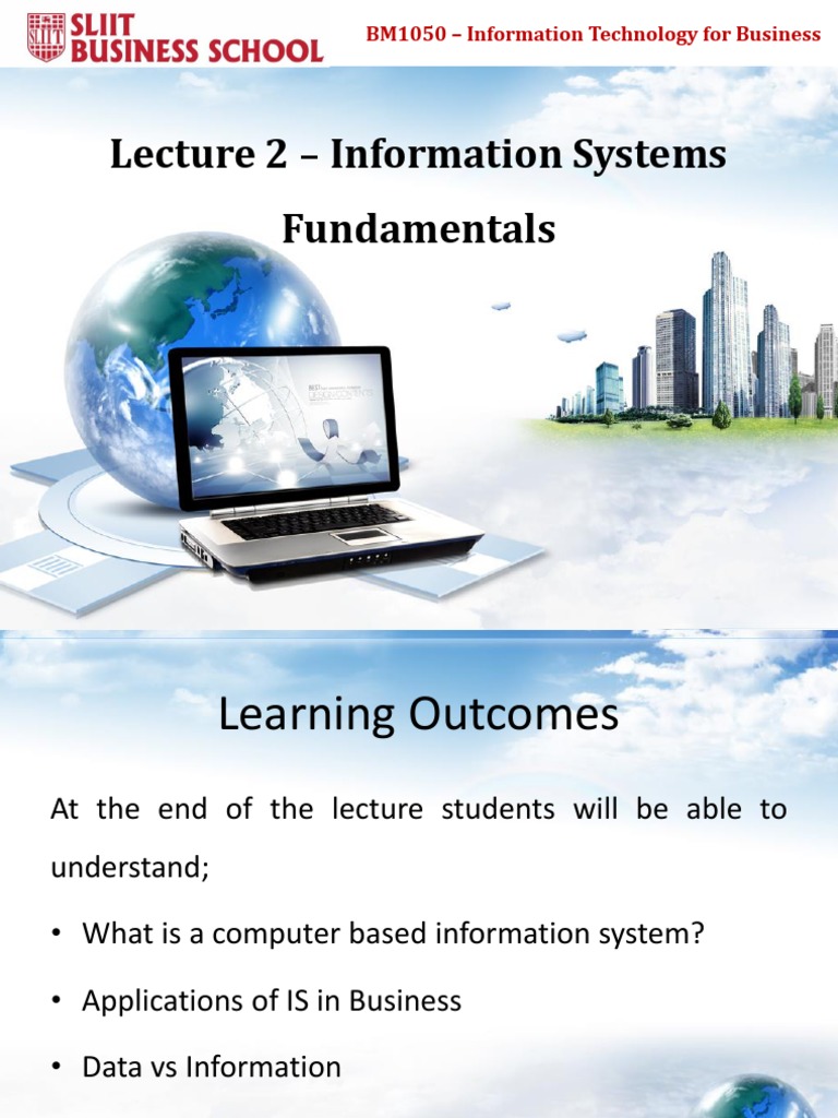 2021 - Lecture 02 - Information Systems Fundamentals | PDF ...