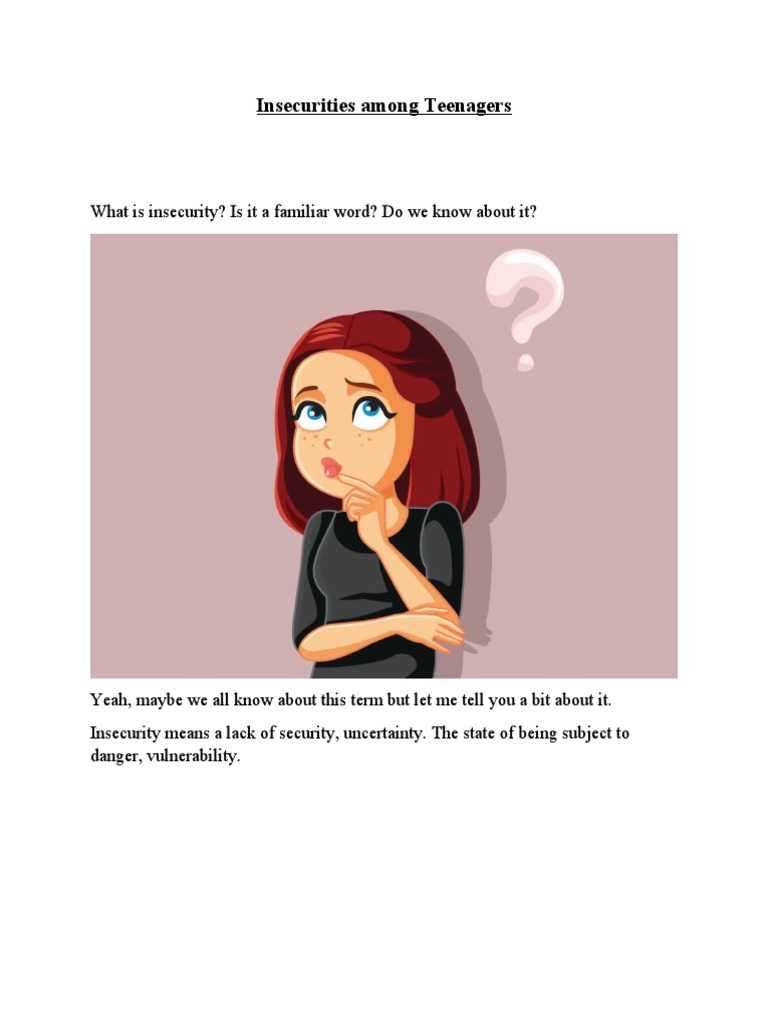 Insecurities Among Teenagers: What Is Insecurity? Is It A Familiar Word ...