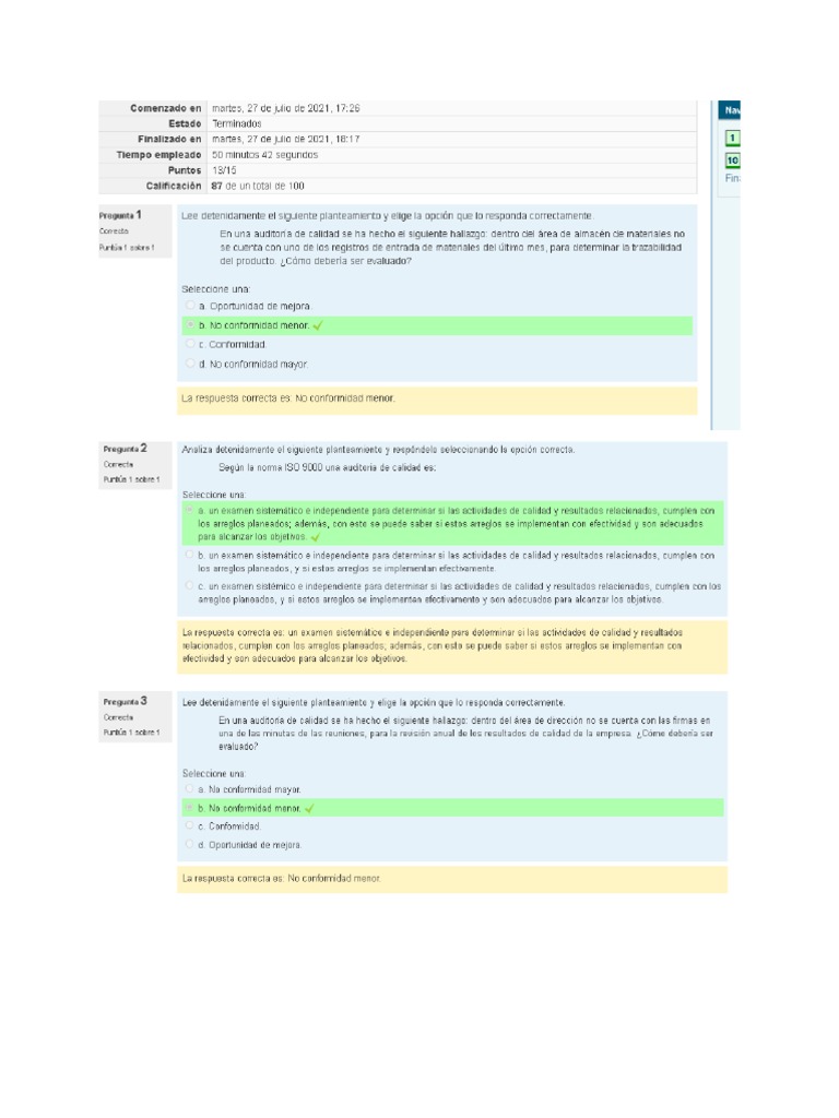 Examen EA5 Modelos de Calidad | PDF