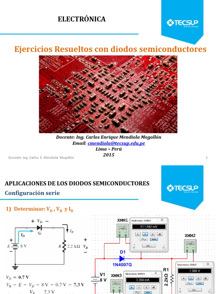 Ejercicios Resueltos Con Diodos Semiconductores: Electrónica | PDF
