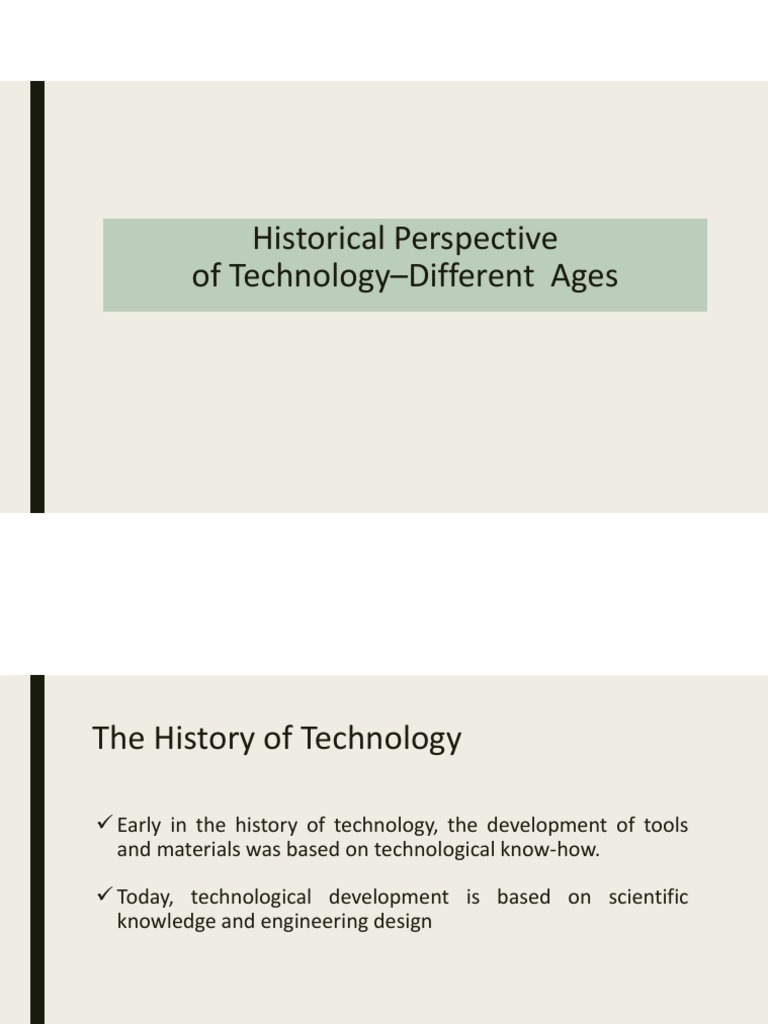 Historical Perspective of Technology-Different Ages | PDF | Clock ...