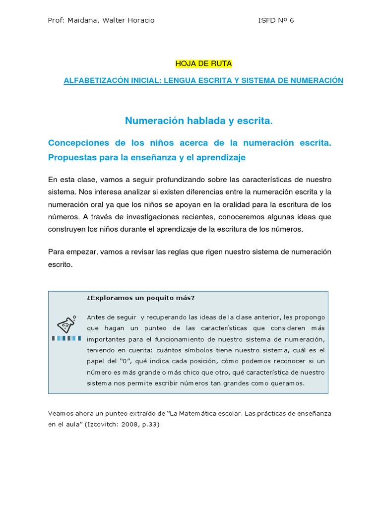 Numeración Hablada y Escrita - Sistema de Númeración | PDF | Números | Escritura