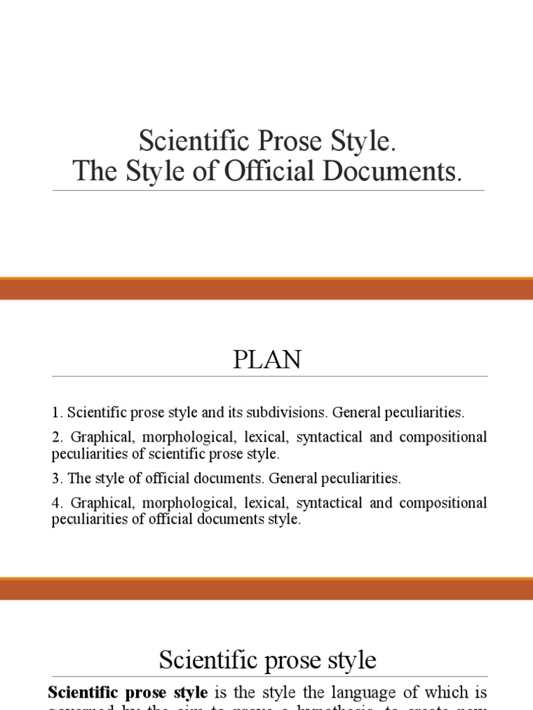 Scientific Prose Style. The Style of Official Documents | PDF | Word ...