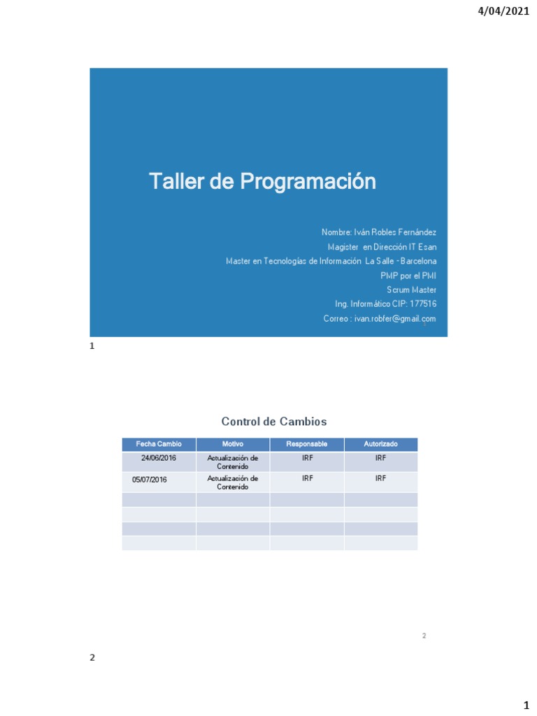 Taller de Programacion | PDF | Algoritmos | Aplicaciones y software