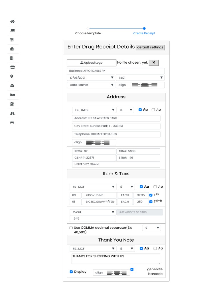 Pharmacy Receipt Generator - 1621283312423 | PDF | Software | Computing