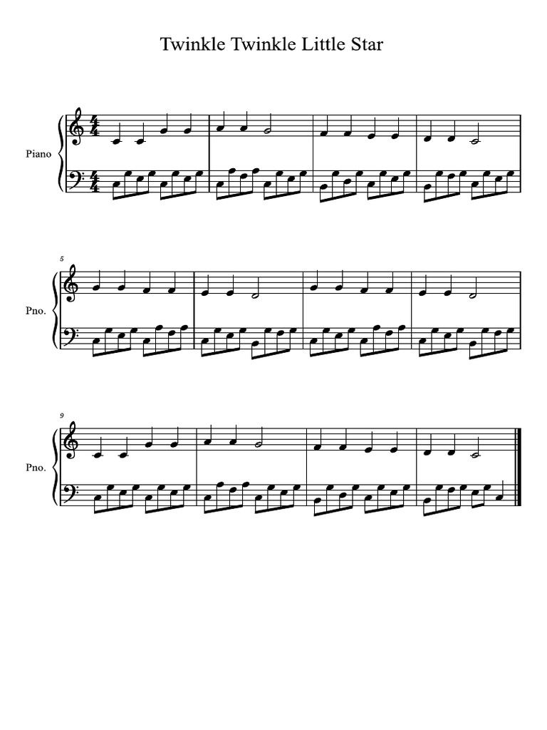 Twinkle Twinkle Little Star (Alberti Bass) | PDF