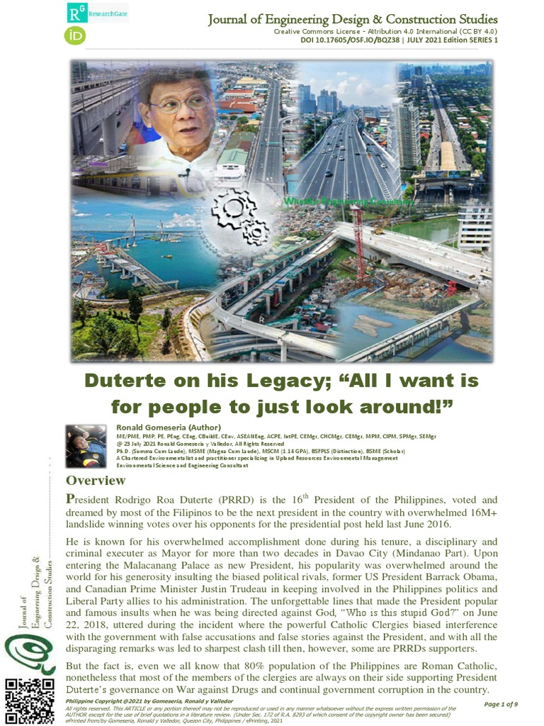 Duterte On His Legacy "All I Want Is For People To Just Look Around ...