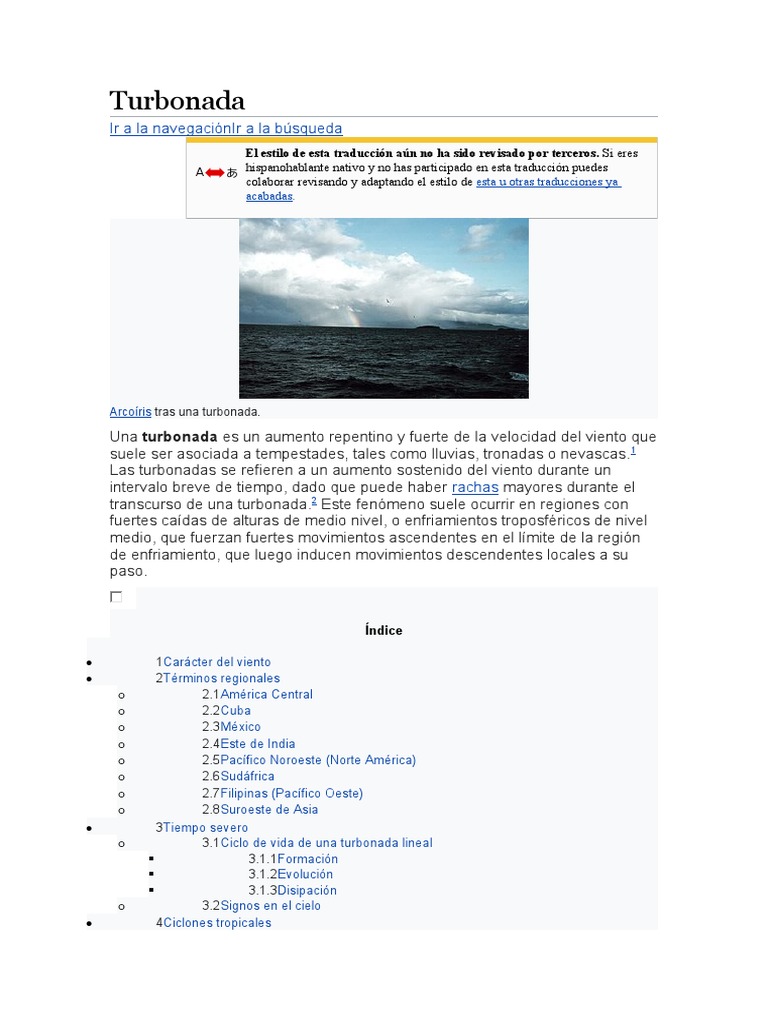 Turbonada | PDF | Ciencias atmosféricas | Fenómenos Meteorológicos
