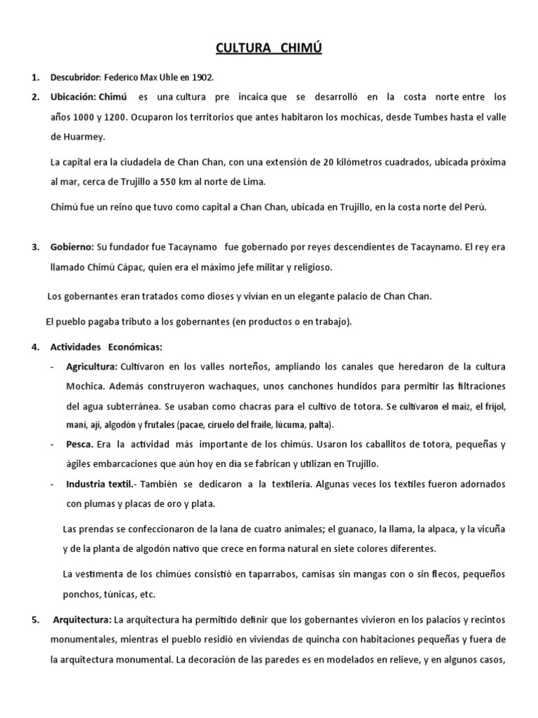 CULTURA CHIMÚ Final Exposición | PDF | Perú | Andes