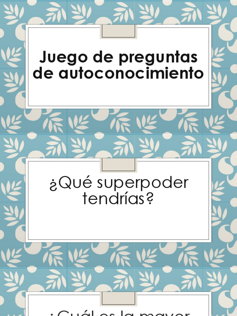 Juego de Preguntas de Autoconocimiento | PDF