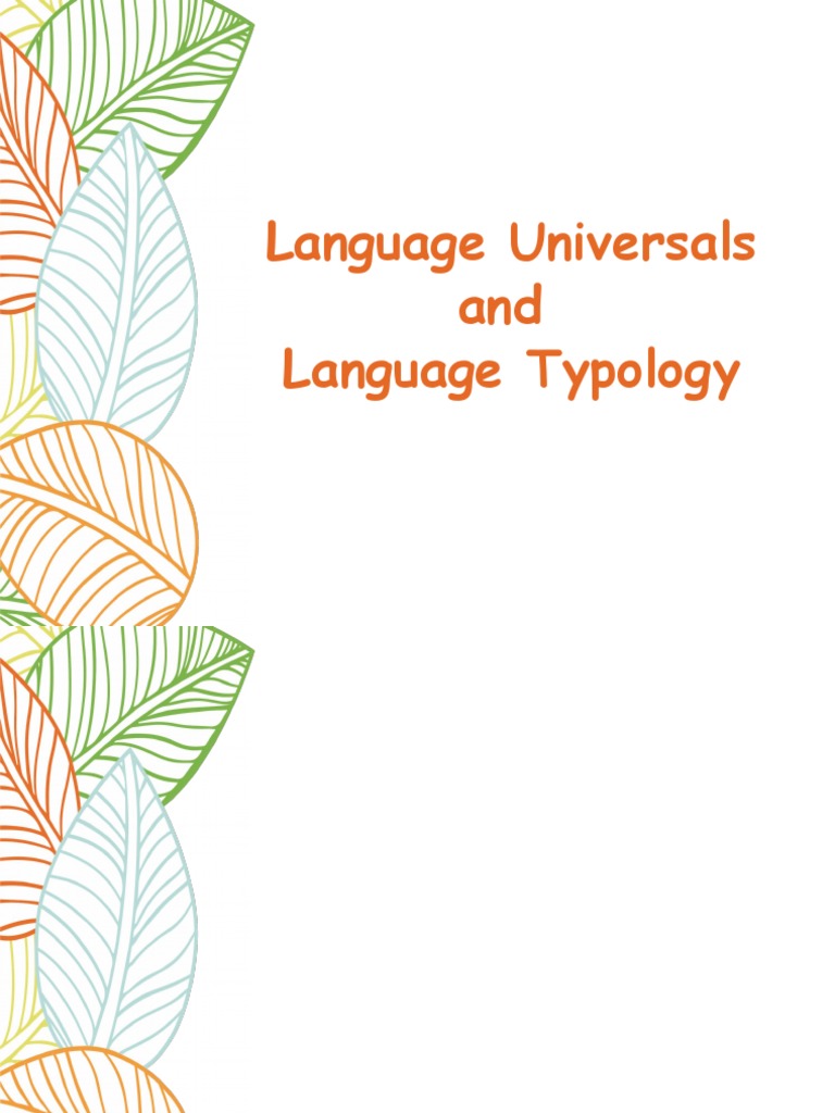 Language Universals and Language Typology | PDF | Grammatical Number ...