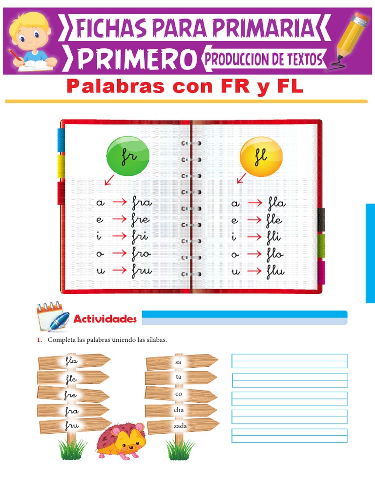 Actividades con palabras fr y fl | PDF