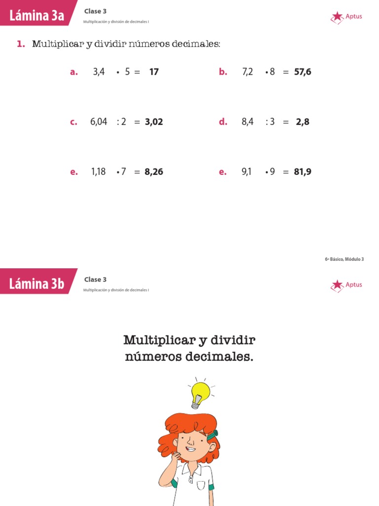 2021 6 Basico Matematica Modulo 3 Clase 3 Laminas | PDF