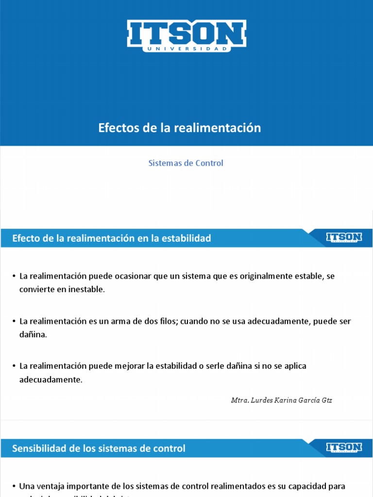 Efectos de La Realimentación | PDF | Realimentación | Sistema de control