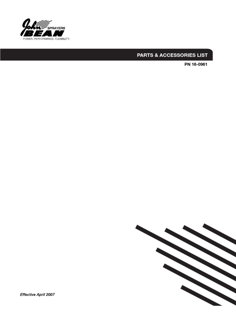 John Bean Sprayer Parts Manual | PDF | Cylinder (Engine) | Pump