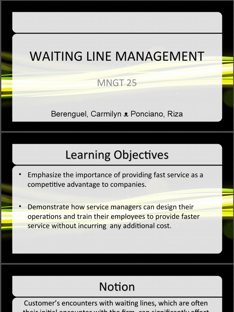 Waiting Line Management | PDF | Poisson Distribution | Teaching Mathematics