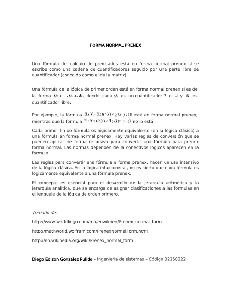 Forma Normal Prenex | PDF