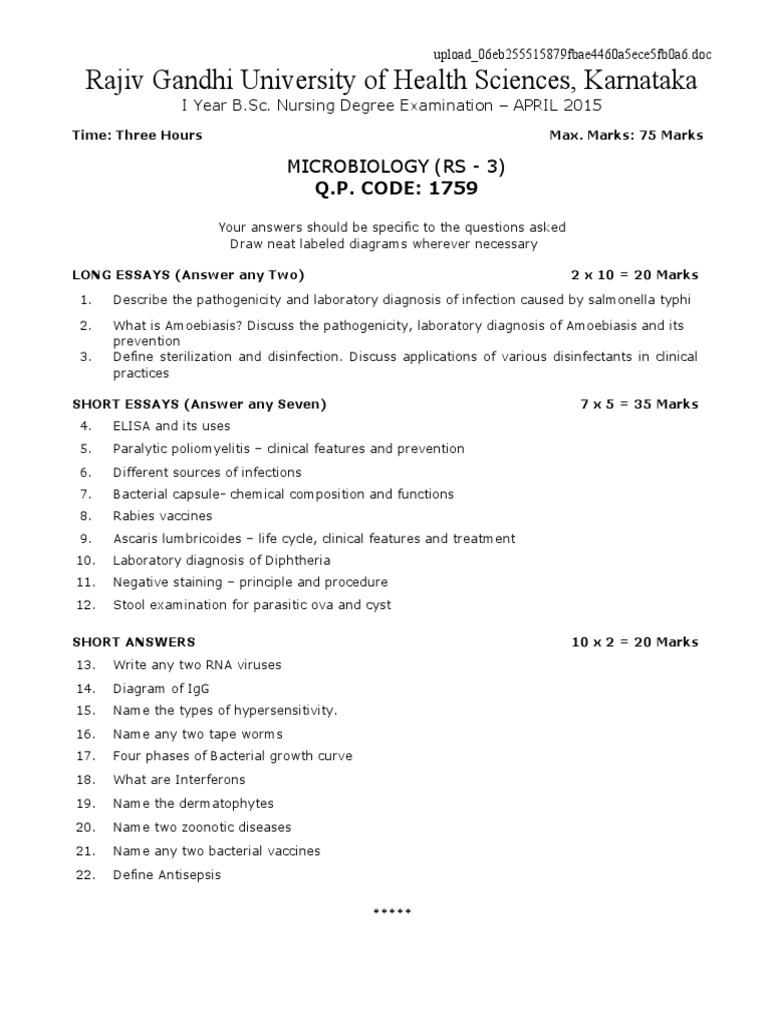 1759 April 2015 Rguhs Question Paper | PDF