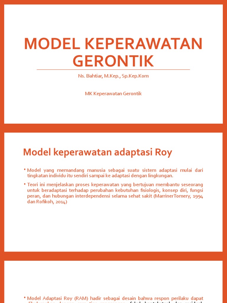 Model Keperawatan Gerontik | PDF | Pengembangan Diri
