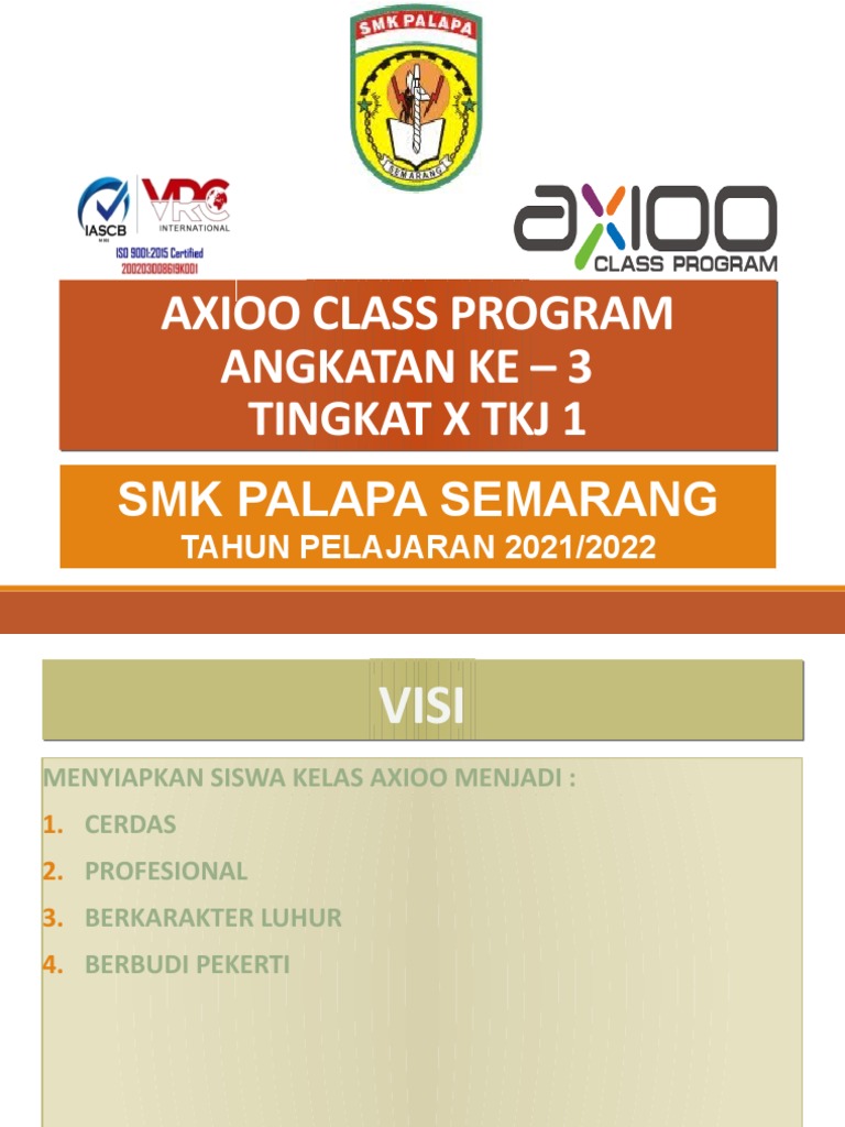 Axioo Class Program - X TKJ 1 2022 | PDF