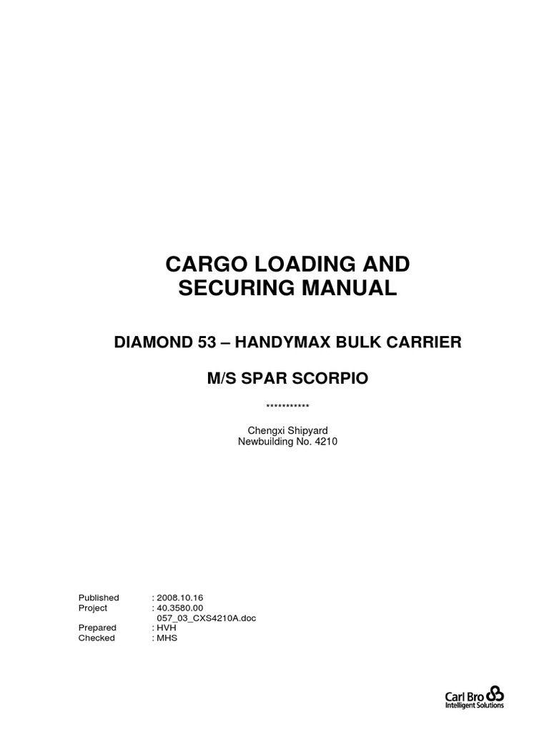 Cargo Securing Manual | PDF | Ships | Shipping