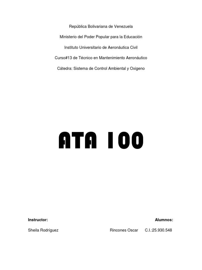 Ata 100 | Descargar gratis PDF | Aeroespacial | Aeronáutica