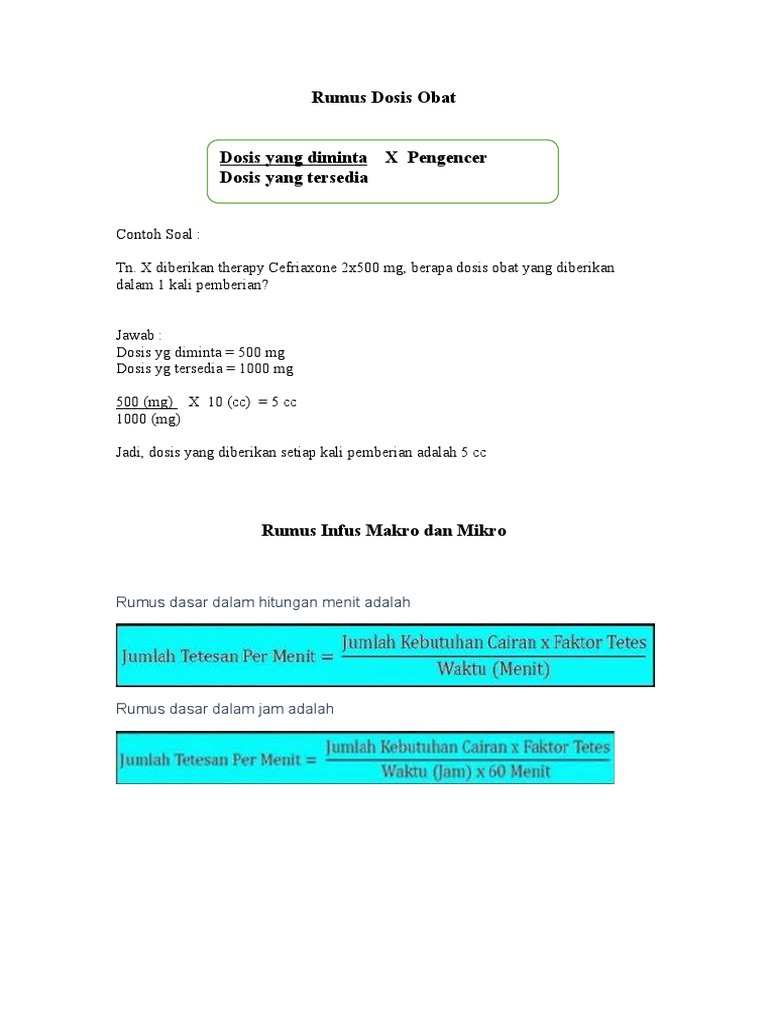 Rumus Obat Balance Dan Infus | PDF