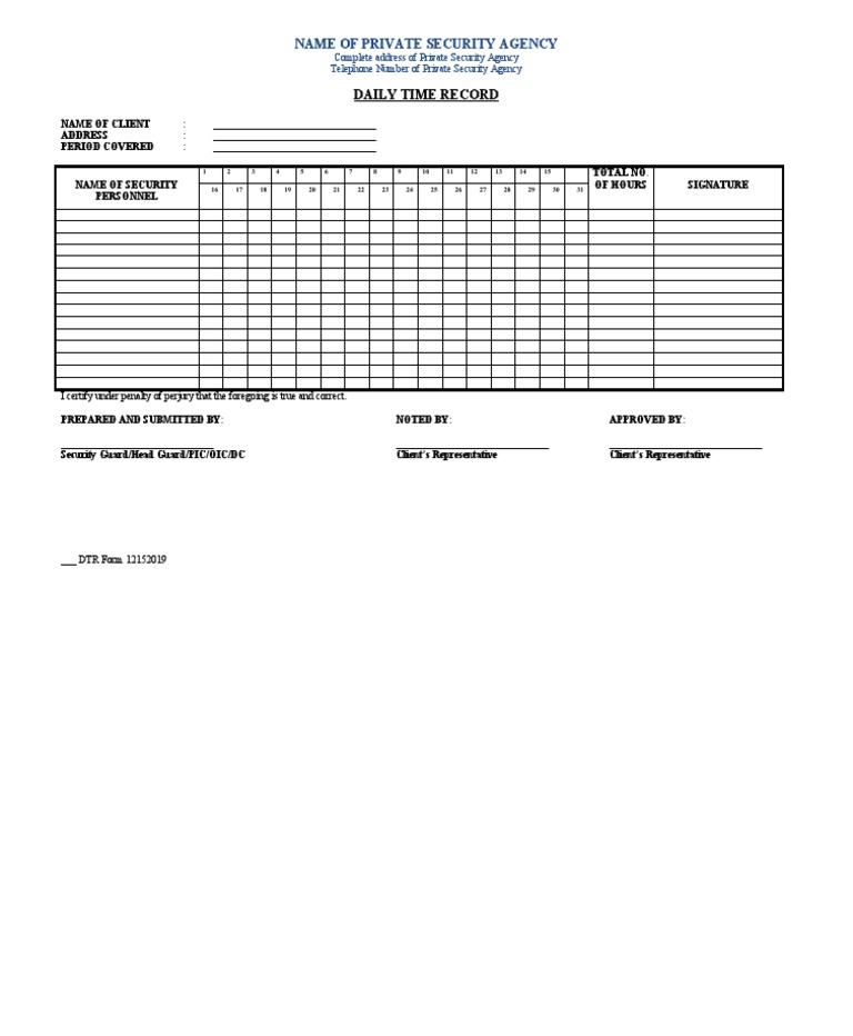 DTR Form (For Scribd) | PDF