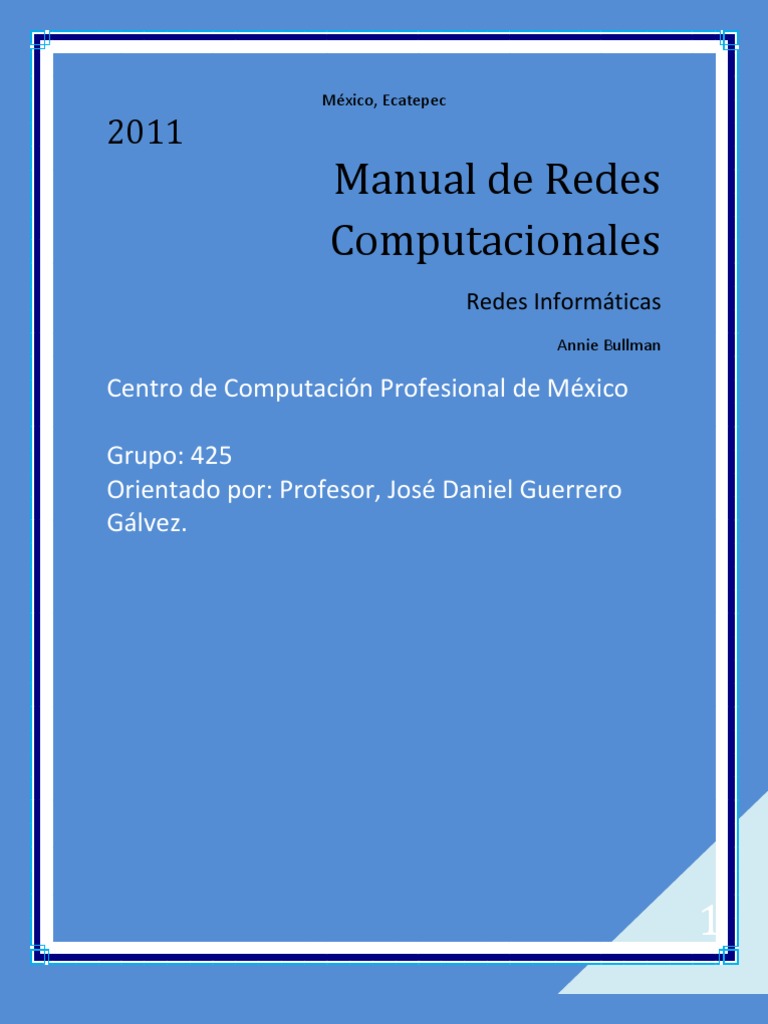 Manual de Redes Computacionales | PDF | Red de área amplia | Red de computadoras