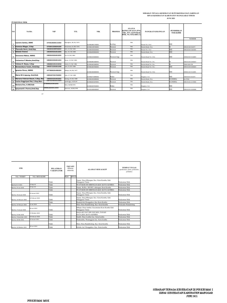 Puskesmas Mok | PDF