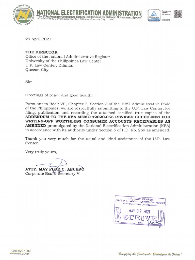 Addendum NEA Memo 2020-055 | PDF