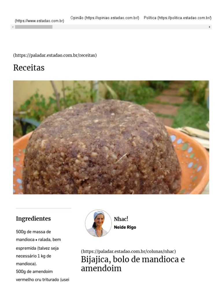 Bijajica, Bolo de Mandioca e Amendoim | PDF | Preparação de alimentos e ...