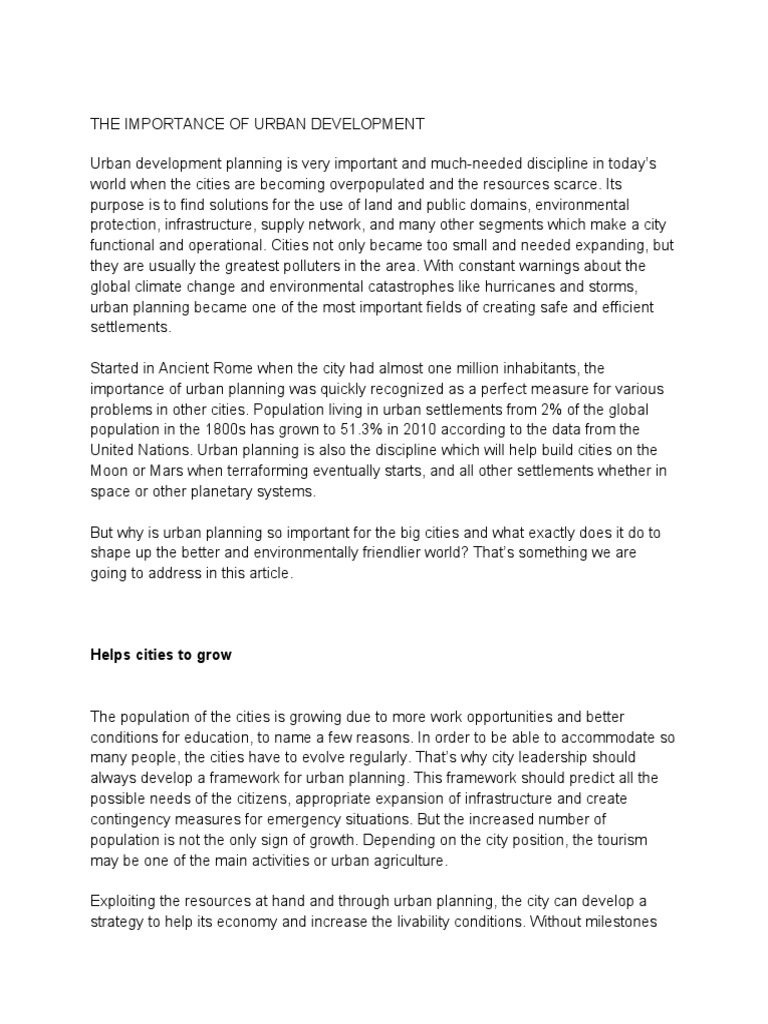 Urban Development | PDF | Urban Planning | Quality Of Life