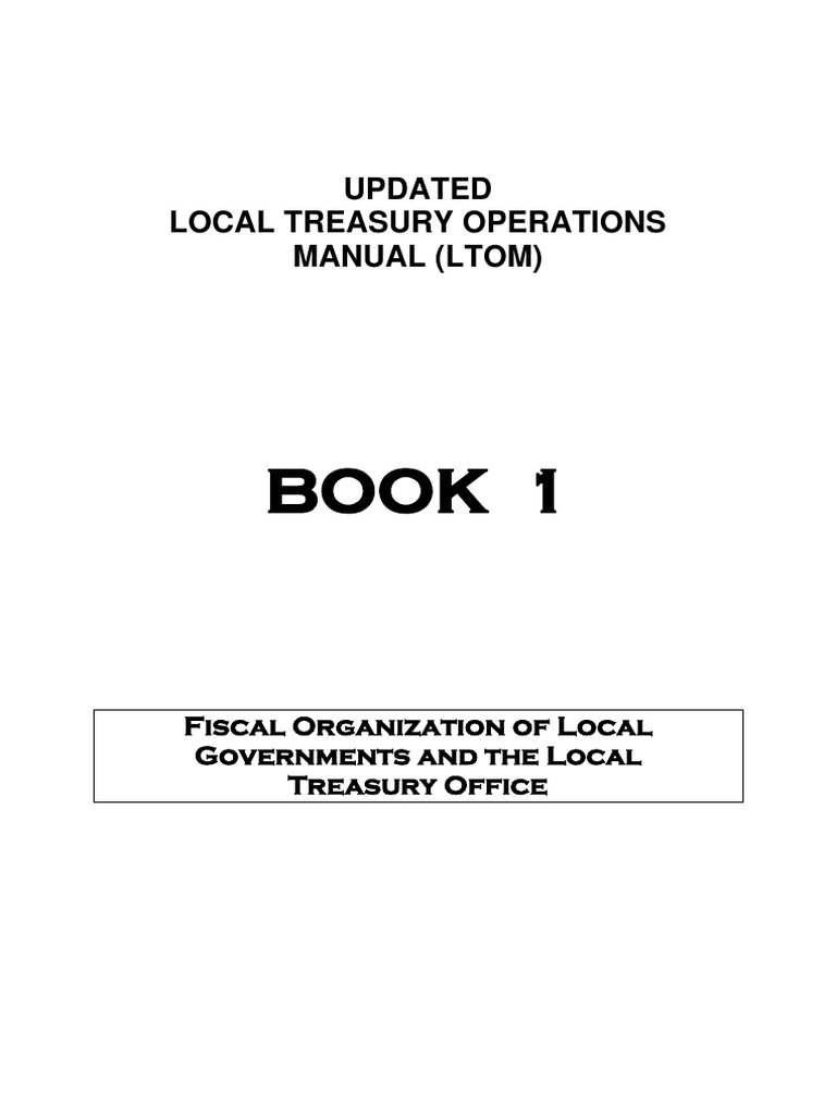 Book 1: Updated Local Treasury Operations Manual (Ltom) | PDF ...