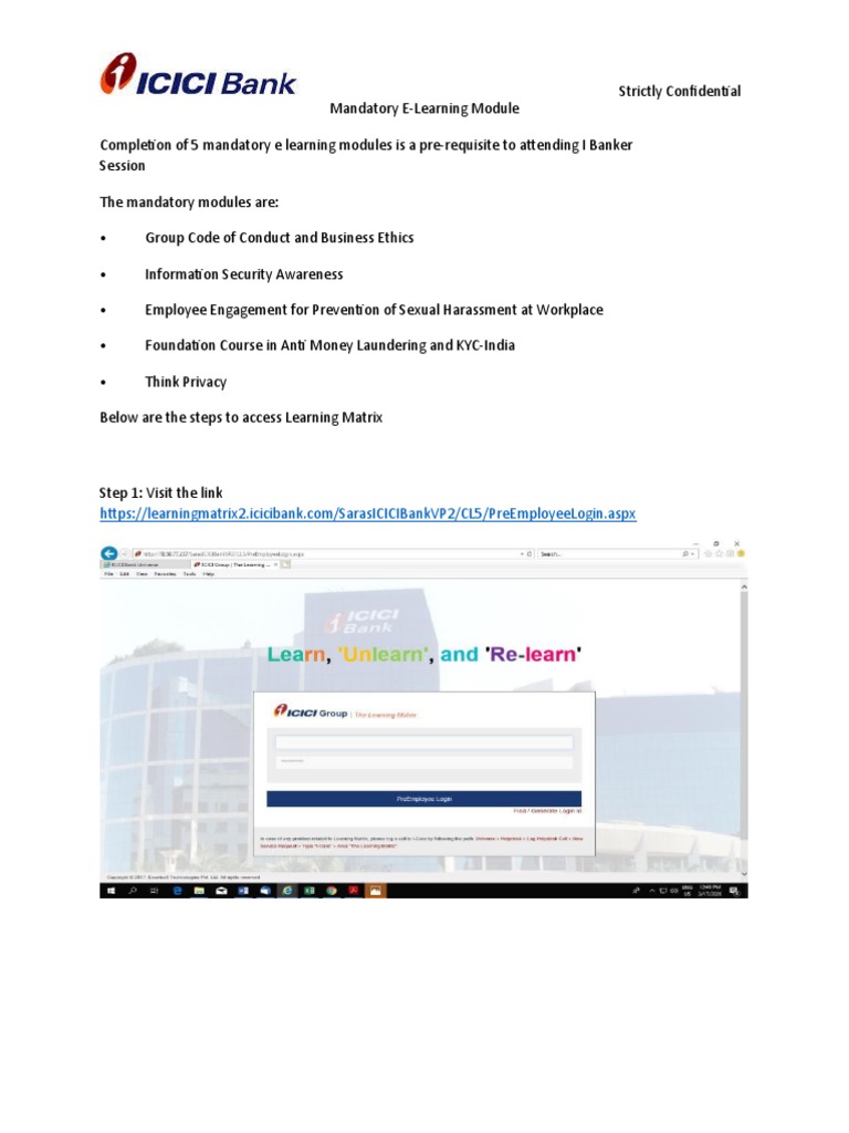 Mandatory E Learning Pre IBanker | PDF