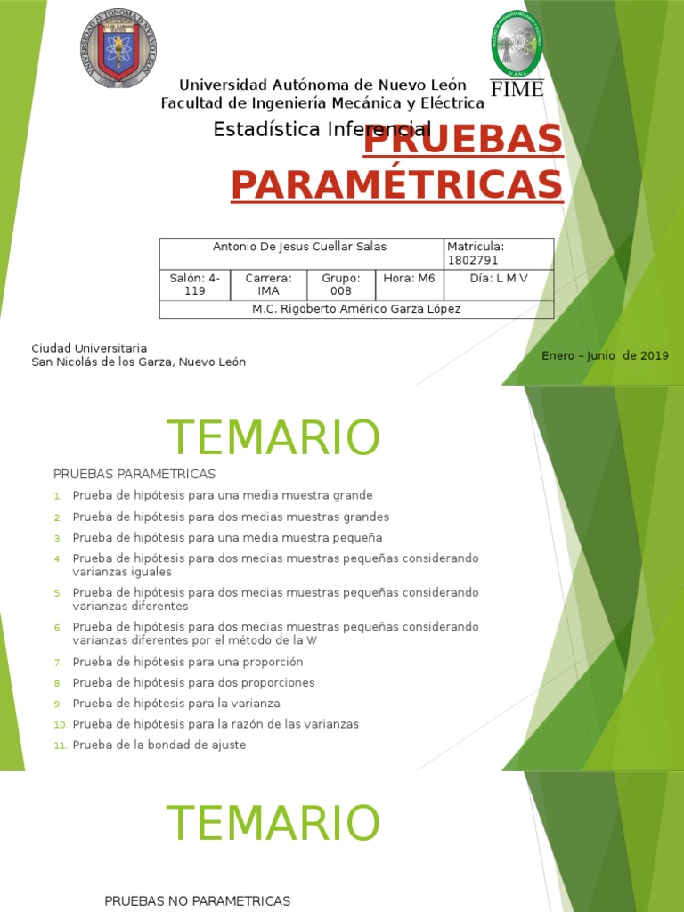 Pruebas Paramétricas y No Paramétricas | PDF | Desviación Estándar ...