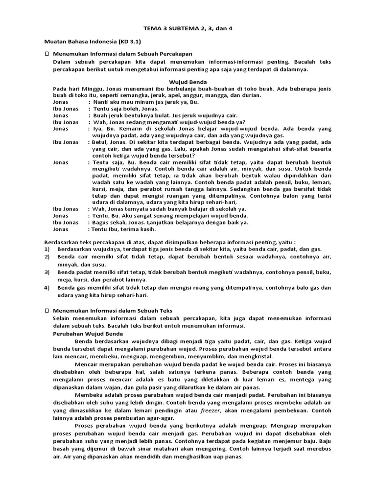 Bi Tema 3 Subtema 2-4 | PDF | Sains & Matematika